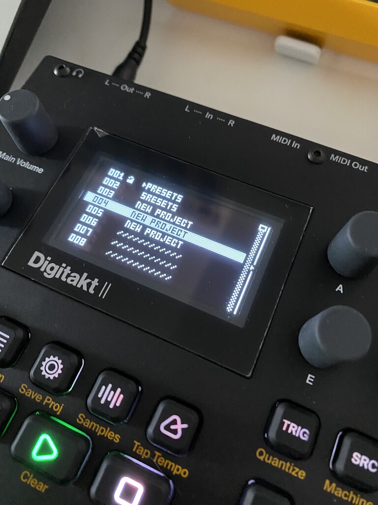 Digitakt II - New unit showing projects and on 1.01 - Digitakt ...