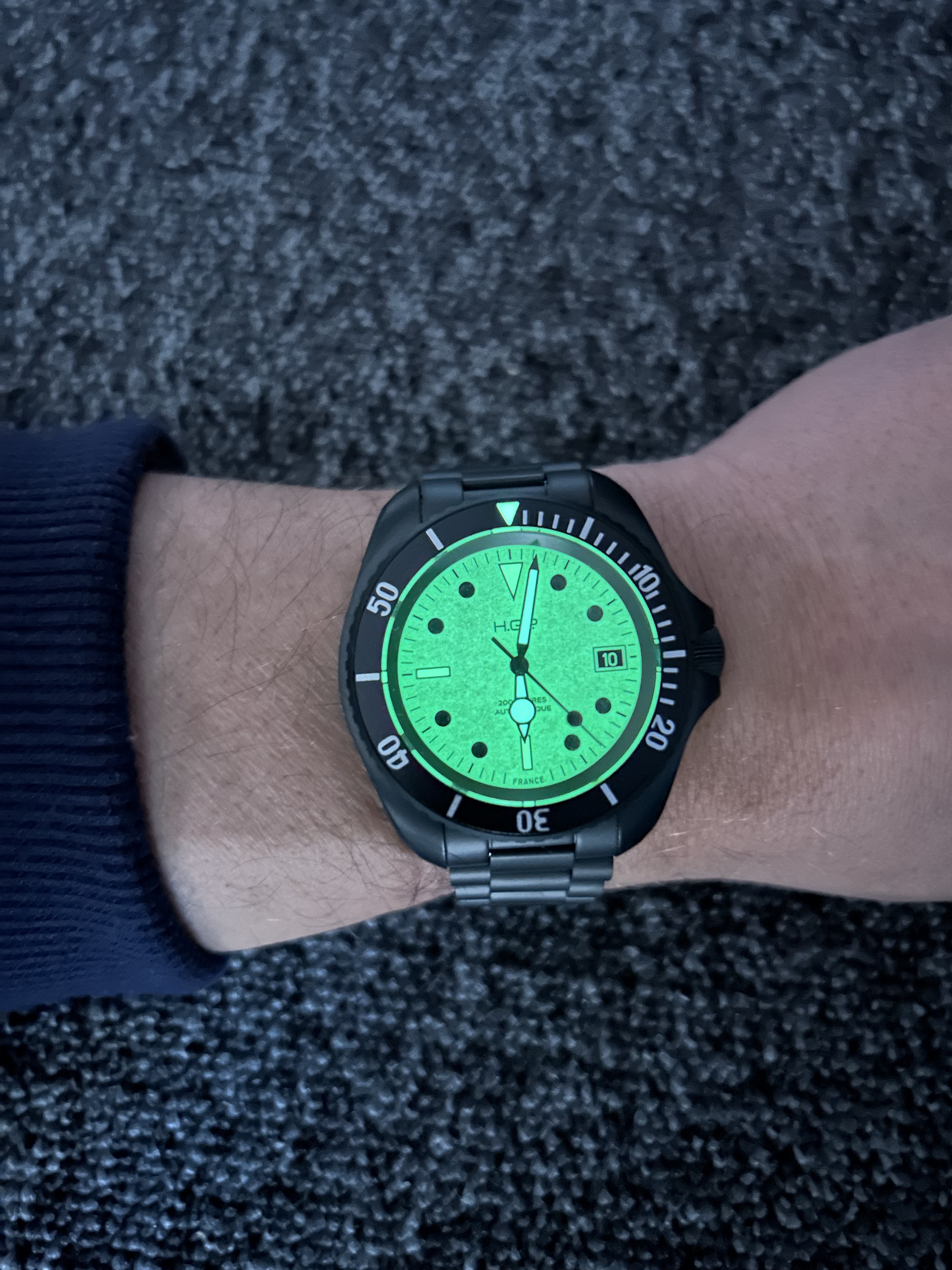 HGP (full lume Monnin) night diver 200m PVD - Horlogemarkt (horloges ...